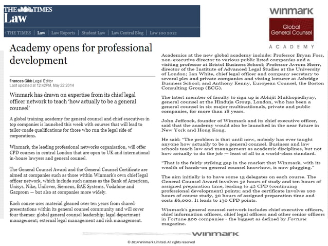 Global General Counsel Academy | PPT