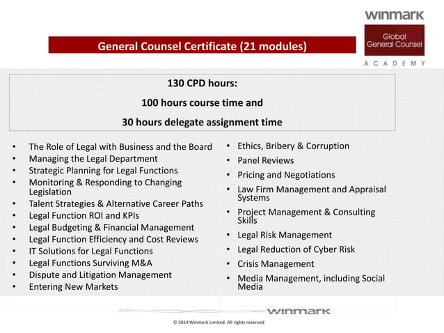 Global General Counsel Academy | PPT