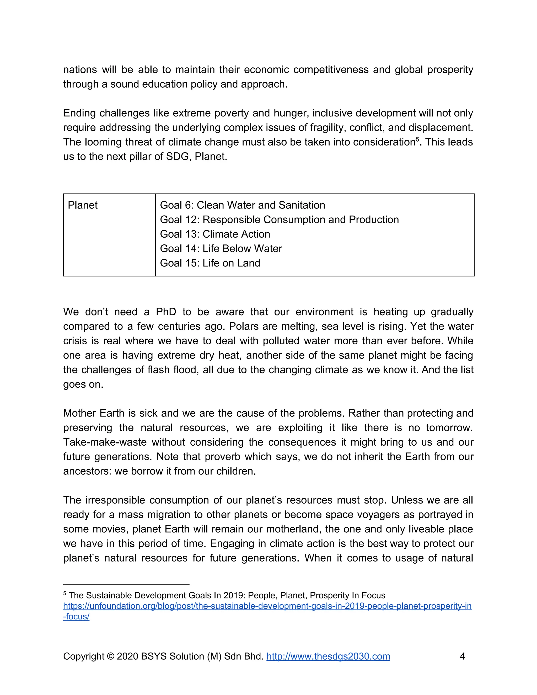 Global goals 5 pillars of Sustainable Development Goals (SDGs) | PDF