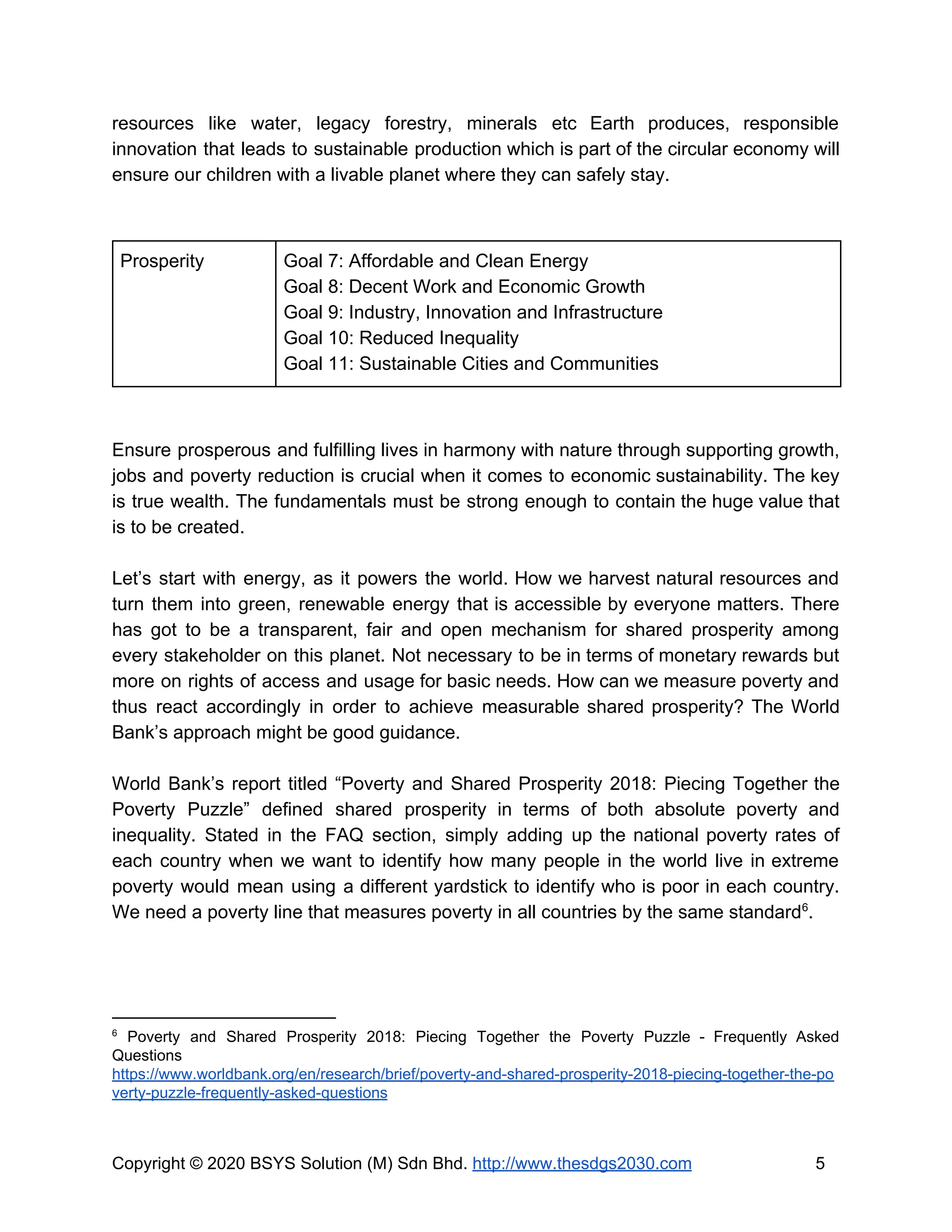 Global goals 5 pillars of Sustainable Development Goals (SDGs) | PDF