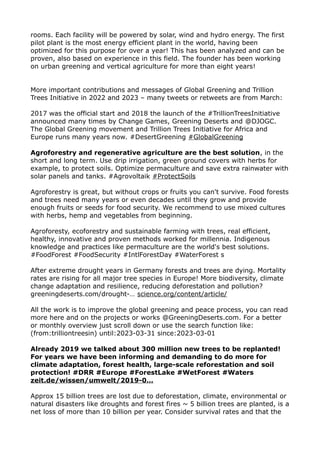 Global Greening and Trillion Trees Initiative for better reforestation ...