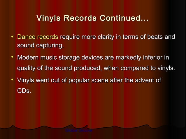 History Of Vinyls | PPT | Audio Production | Content Production