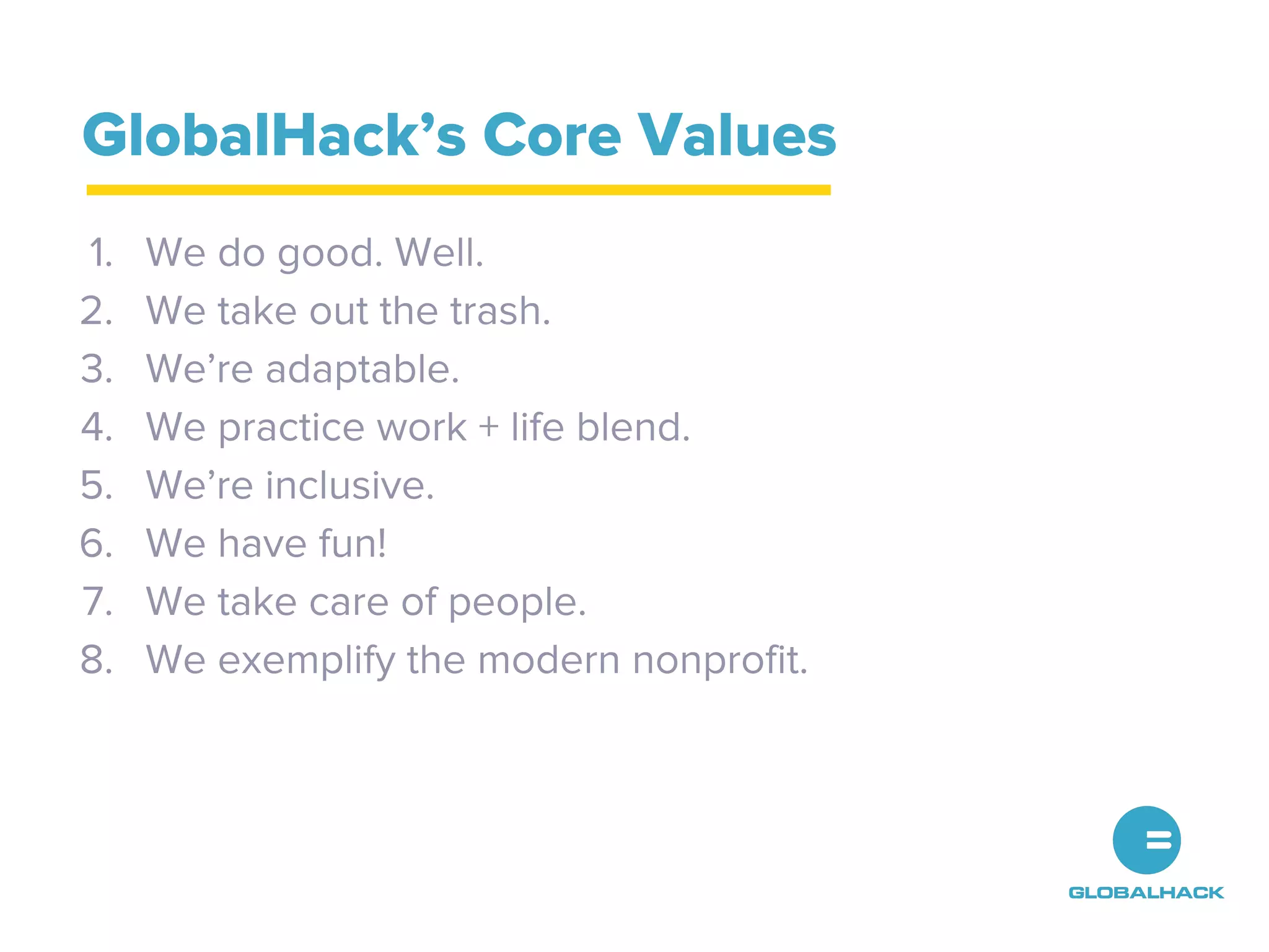 GlobalHack Core Values | PDF