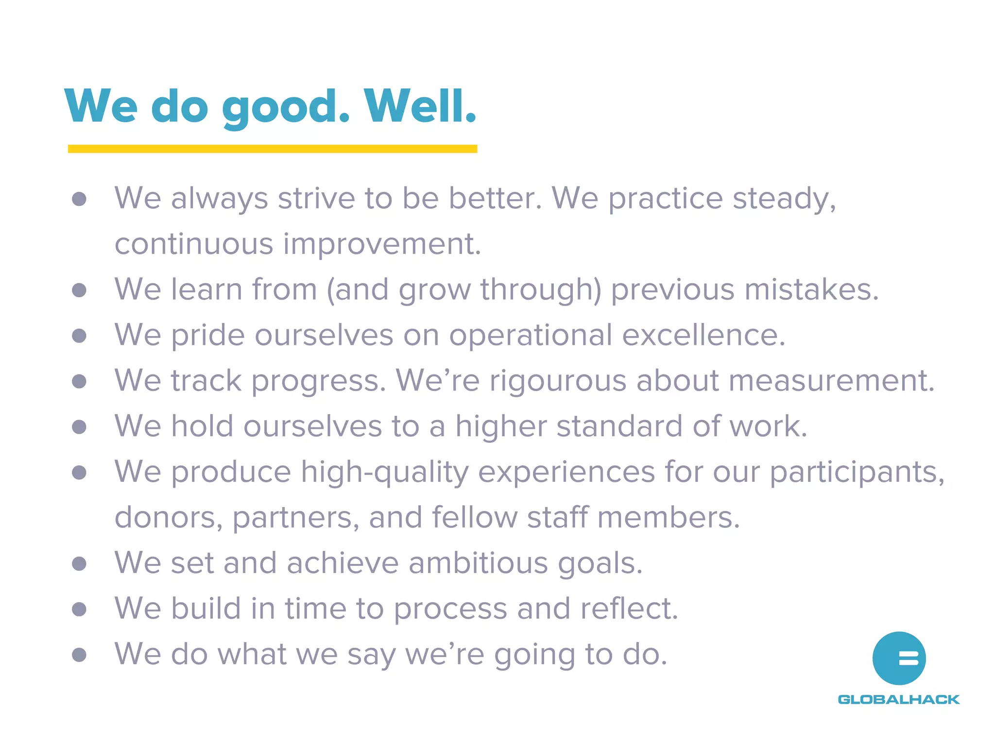 GlobalHack Core Values | PDF