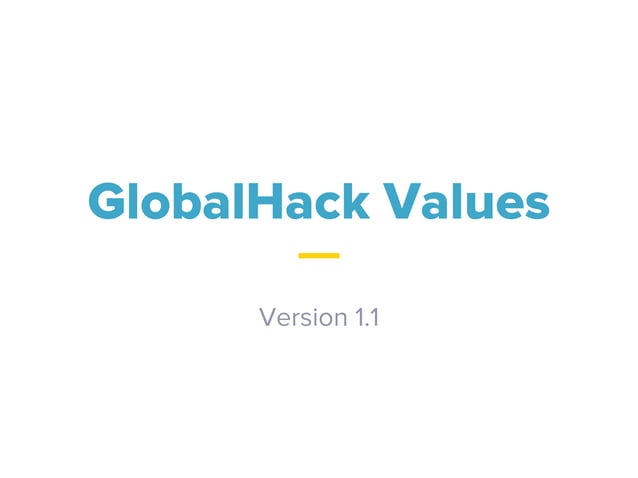 GlobalHack Core Values | PDF