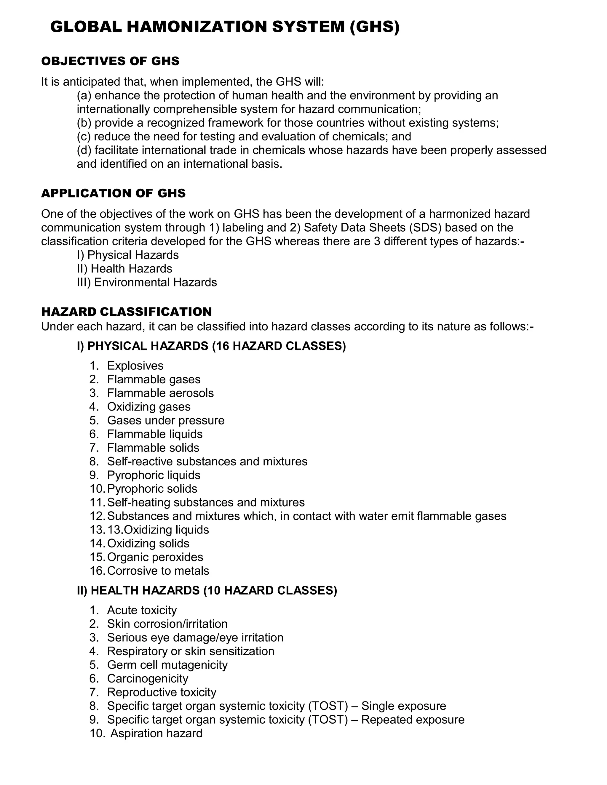 Global Harmonization System | PDF