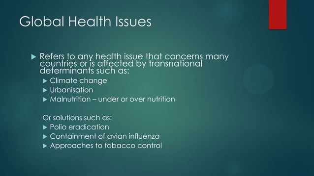Global health introduction | PPTX | Diseases and Conditions | Medical ...