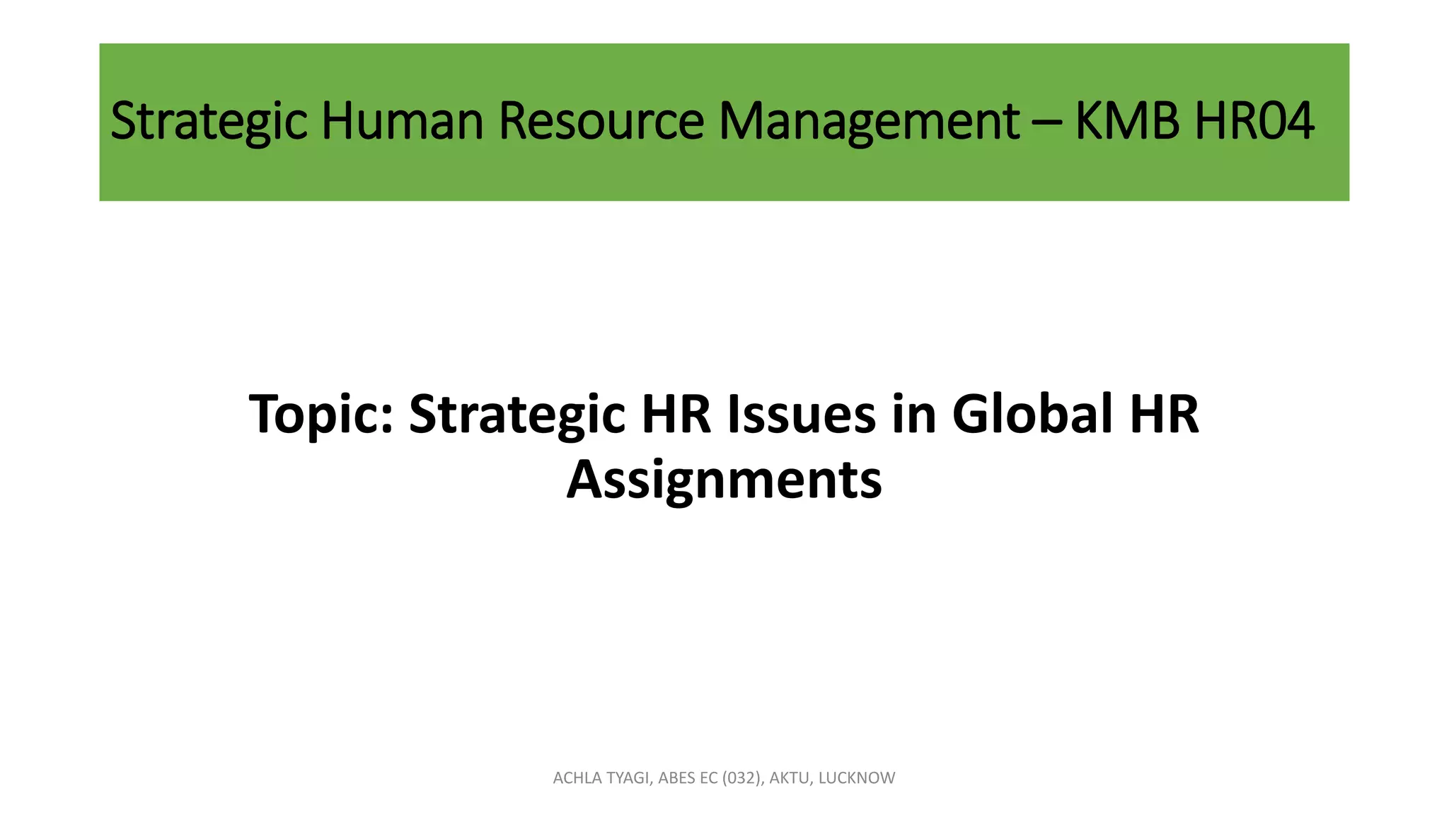Global HR Strategy | PPTX