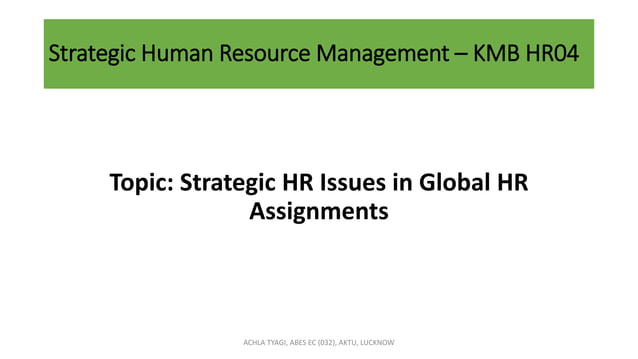 Global HR Strategy | PPTX