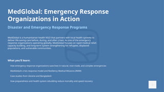 Rapid Disaster Relief by Leading Emergency Response Organizations | PPTX