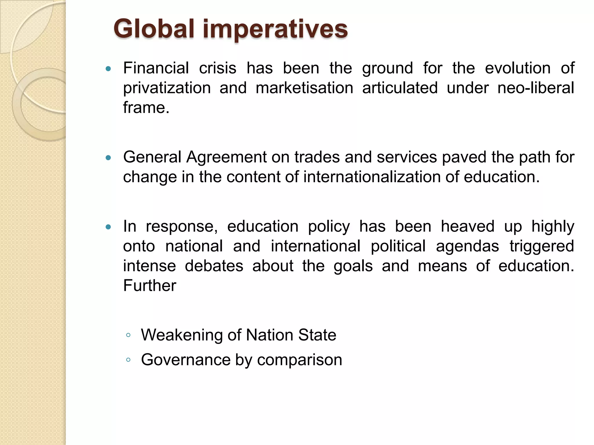 Global Imperatives and New arenas for Higher education | PPTX