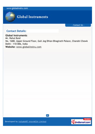 Global Instruments, Delhi, Measuring Instruments | PDF