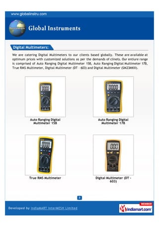 Global Instruments, Delhi, Measuring Instruments | PDF
