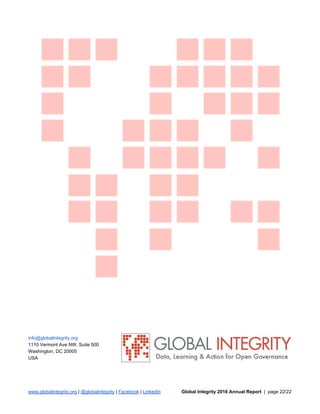 Global Integrity Annual Report 2016 | PDF