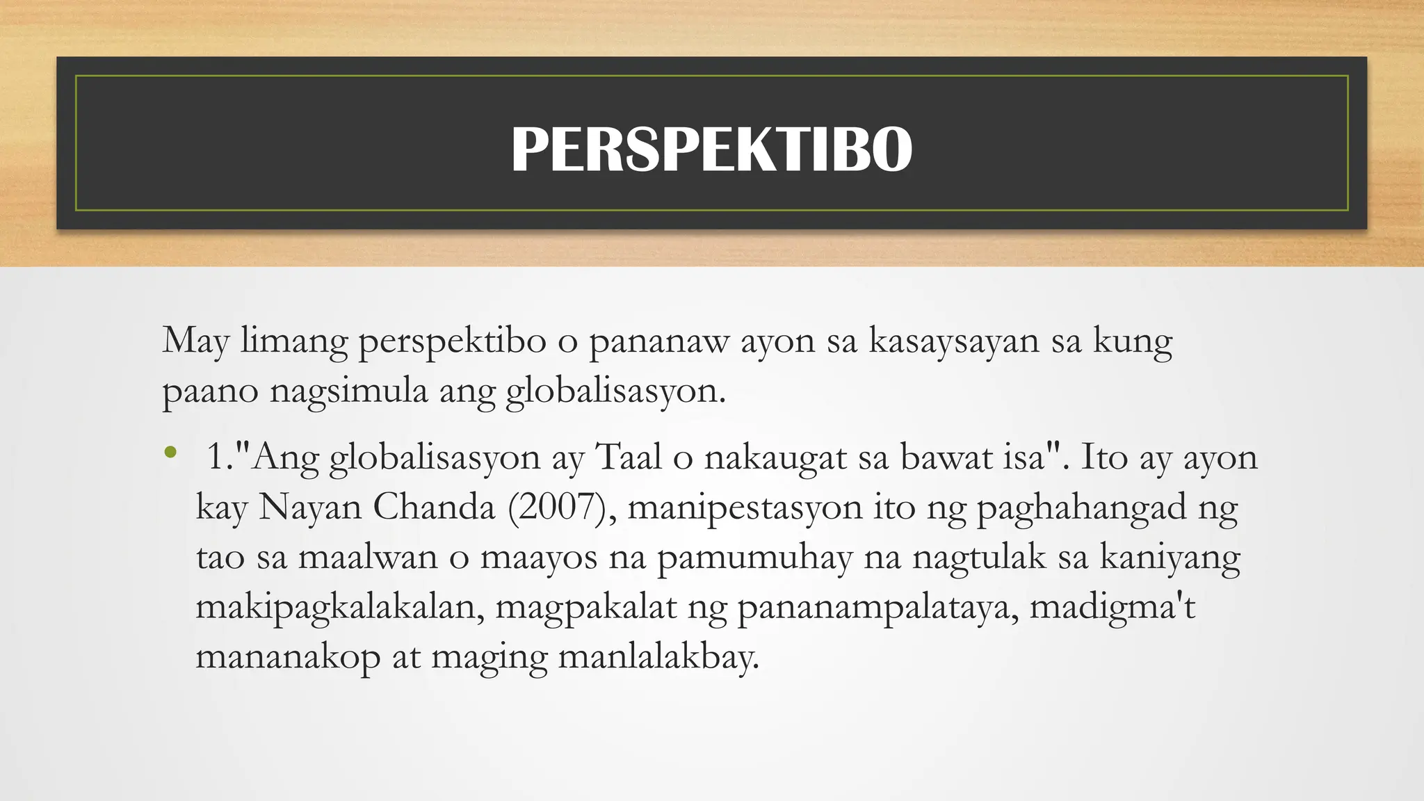 Globalisasyon: Ang Konsepto at Perspektibo | PPTX