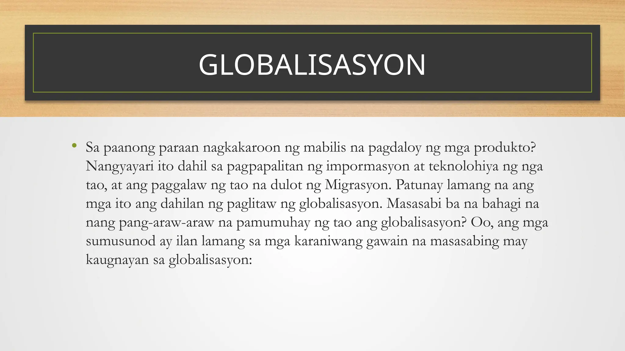 Globalisasyon: Ang Konsepto at Perspektibo | PPTX