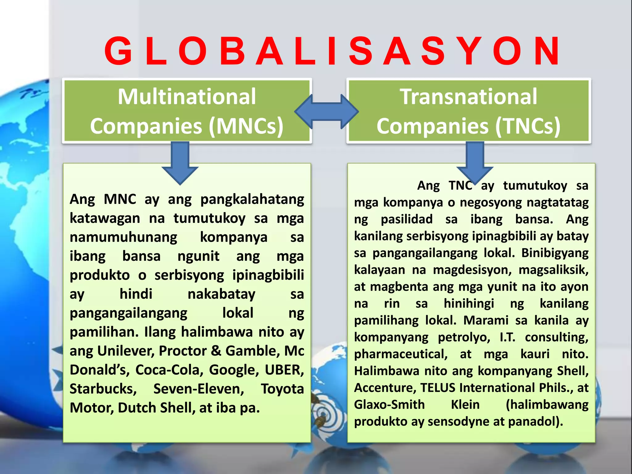 Globalisasyon week 1 paunlarin -anyo | PPTX