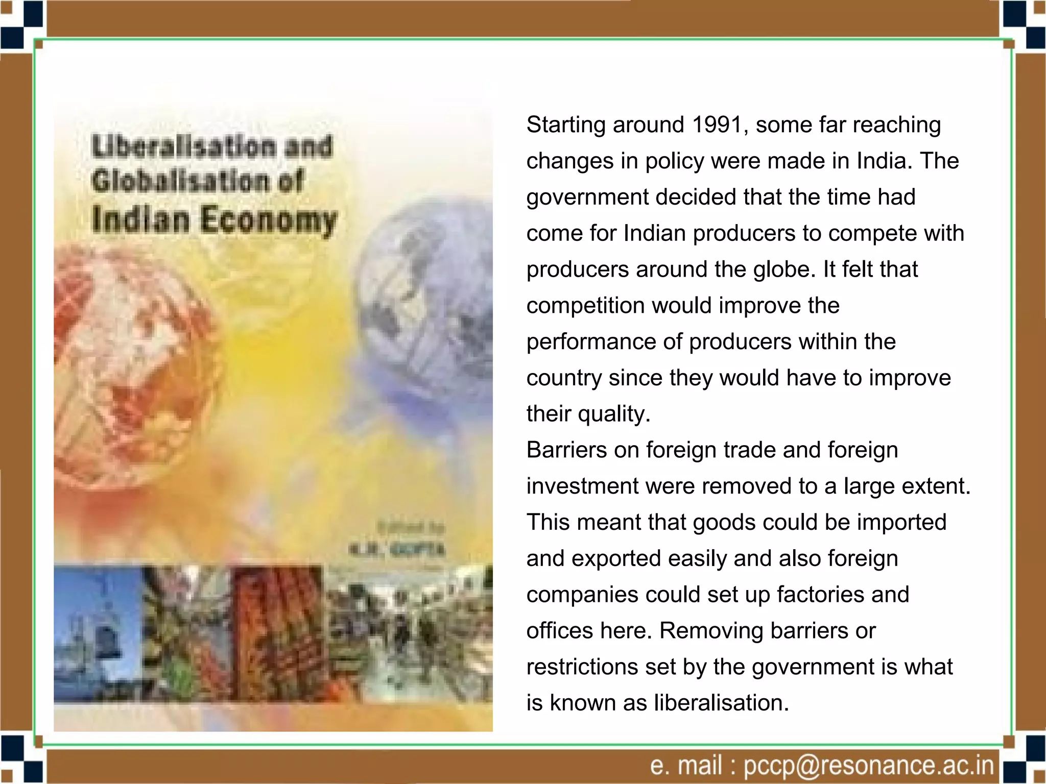 Globalisation & the Indian Economy | PPSX