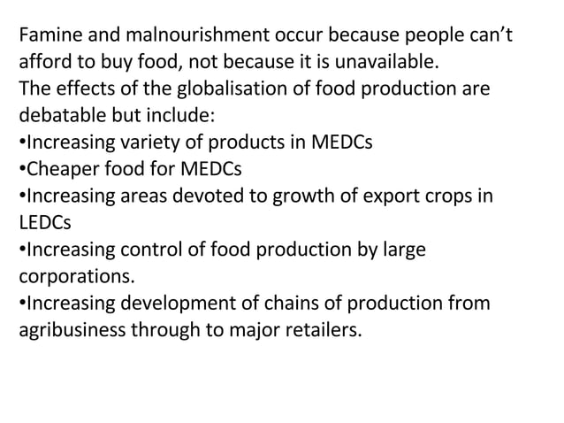 Globalisation Of Food Production | PPT