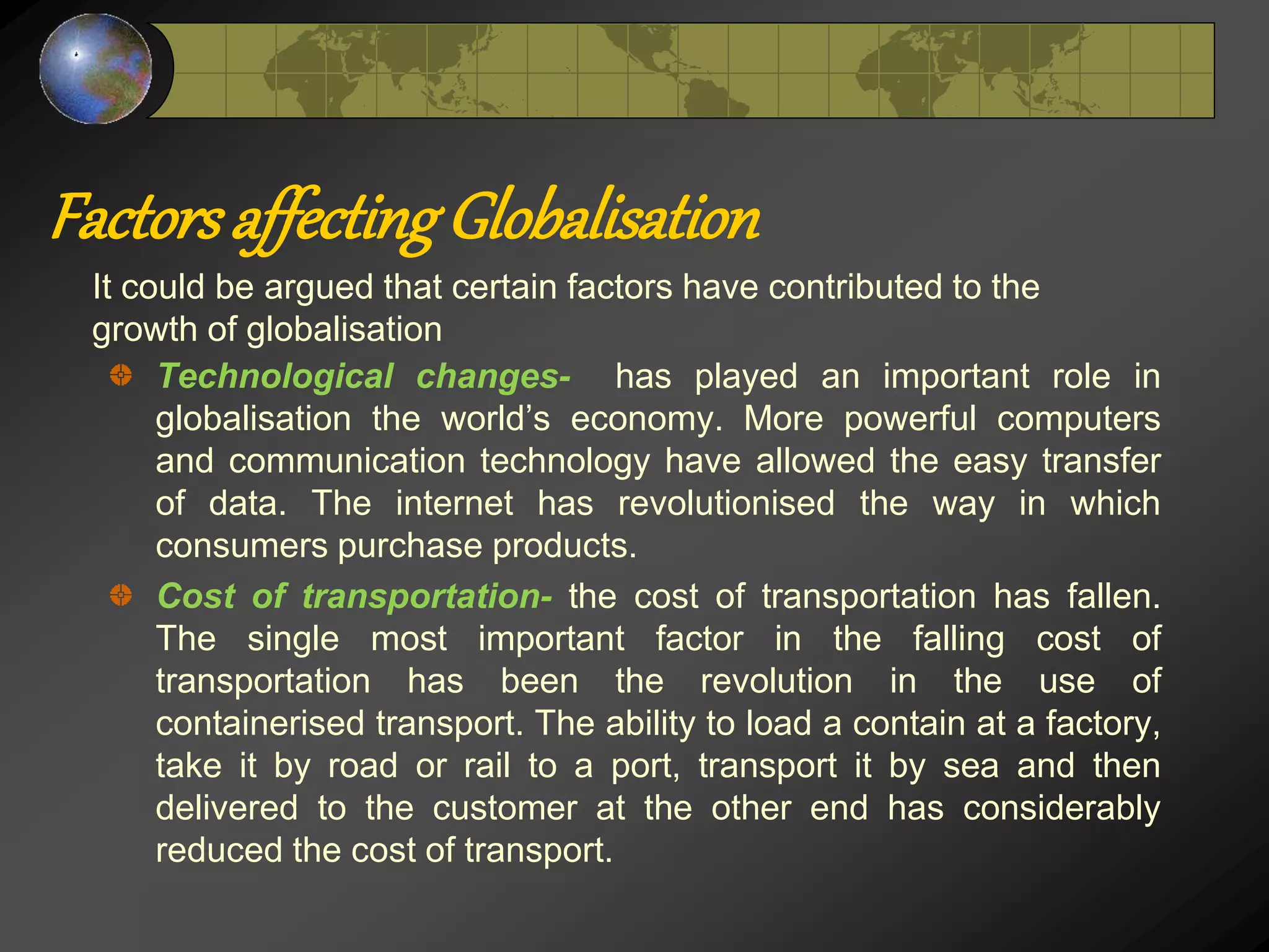 Globalisation and development | PPTX