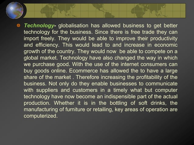 Globalisation and development | PPTX