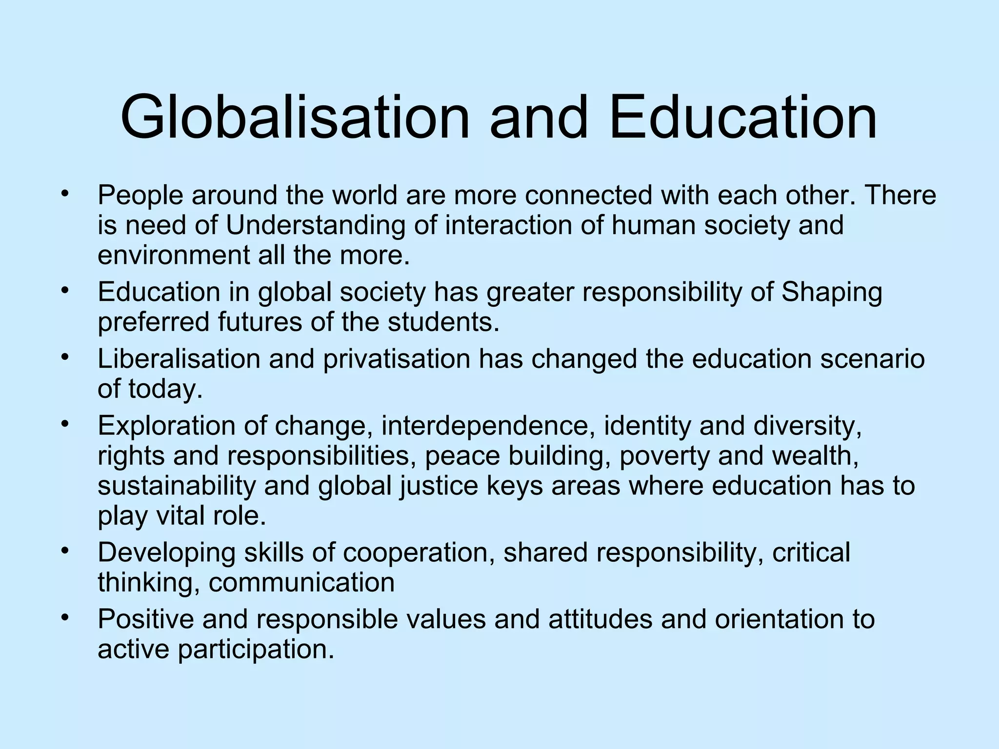 Globalisation and education (role and skills of 21st century teacher) | PPT