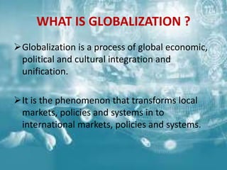 Globalisation and it's impact on education | PPTX