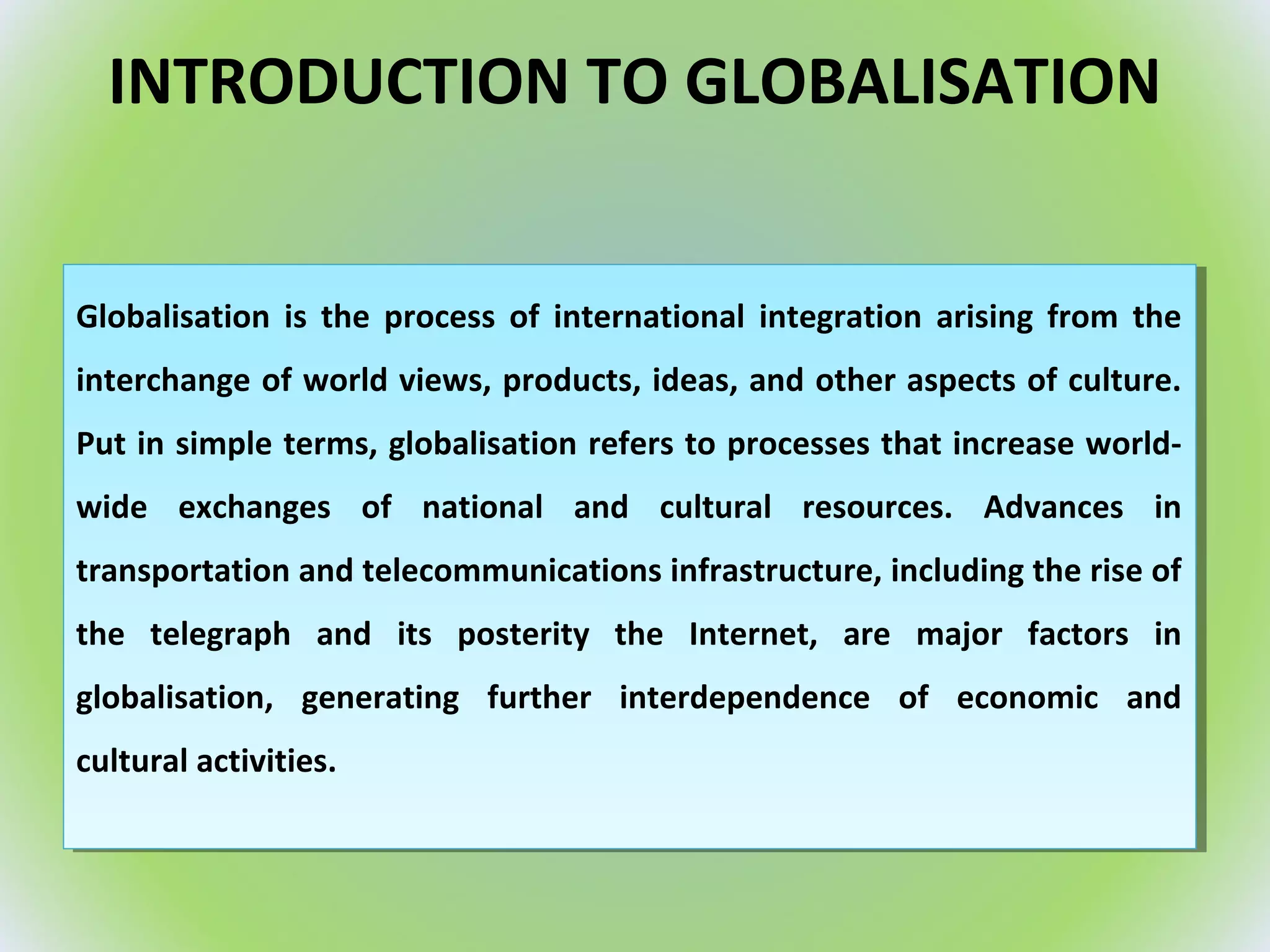 Globalisation and society | PPT