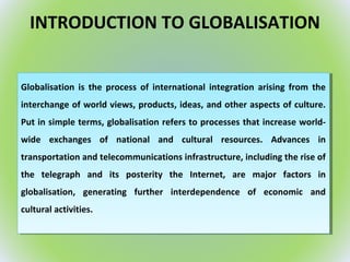 Globalisation and society | PPT