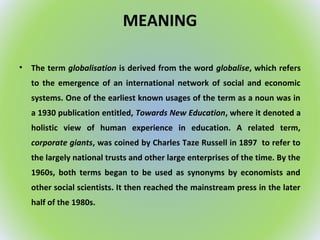 Globalisation and society | PPT