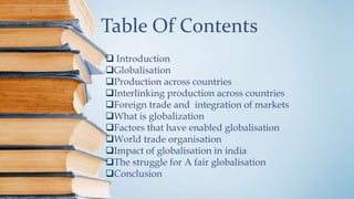 Globalisation and the indian economy | PPTX