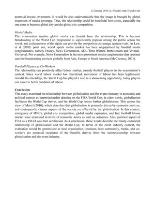 Globalisation and Sport Event: FIFA | PDF