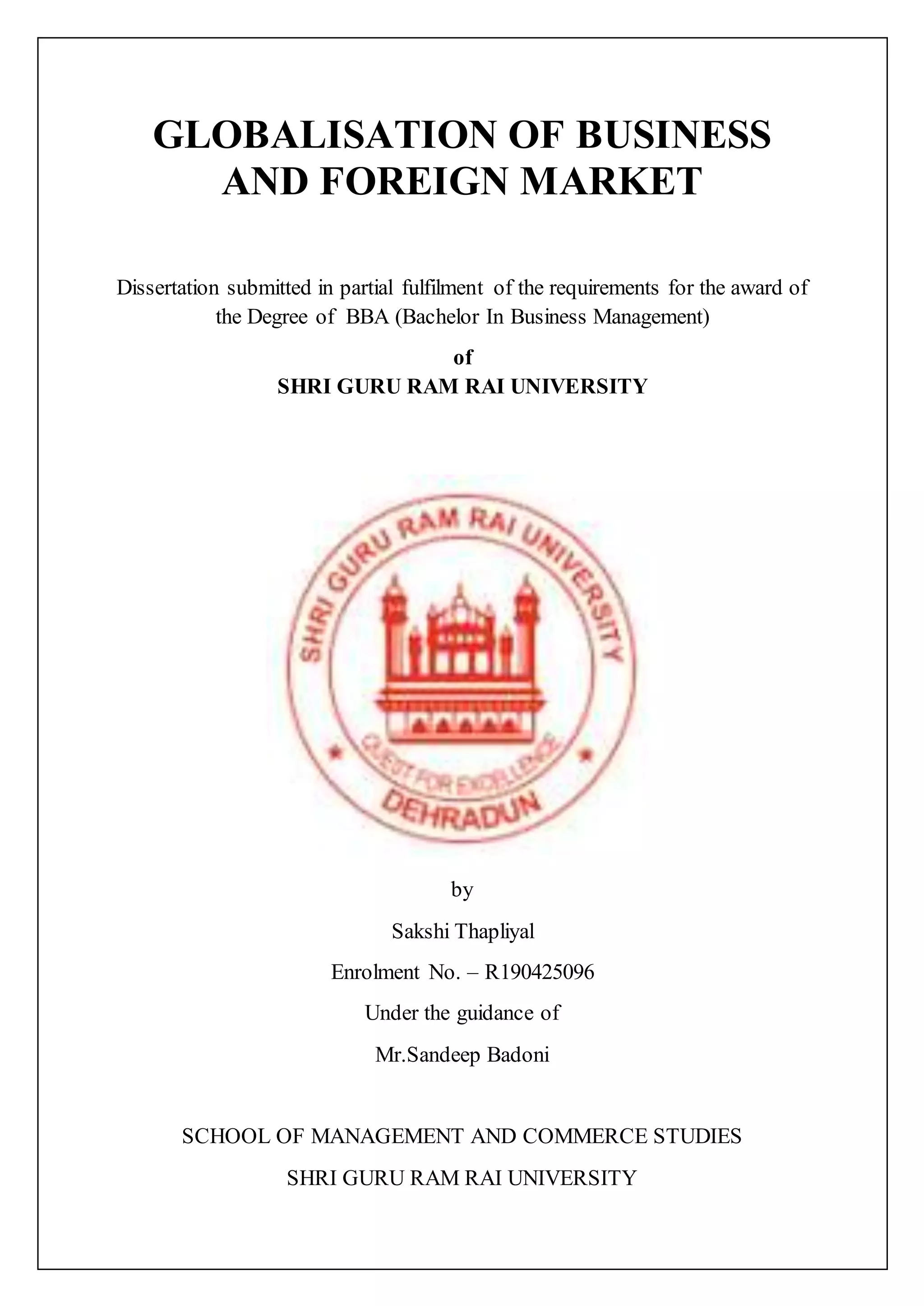 Globalisation of business dissertation project 2402.docx