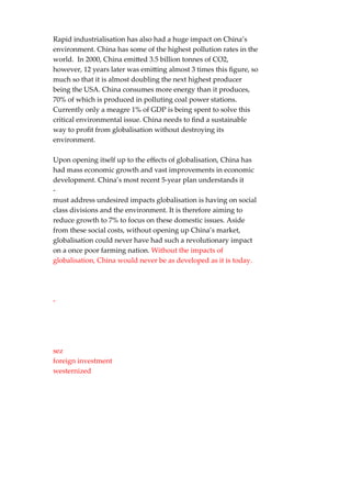 Globalisation speech | PDF