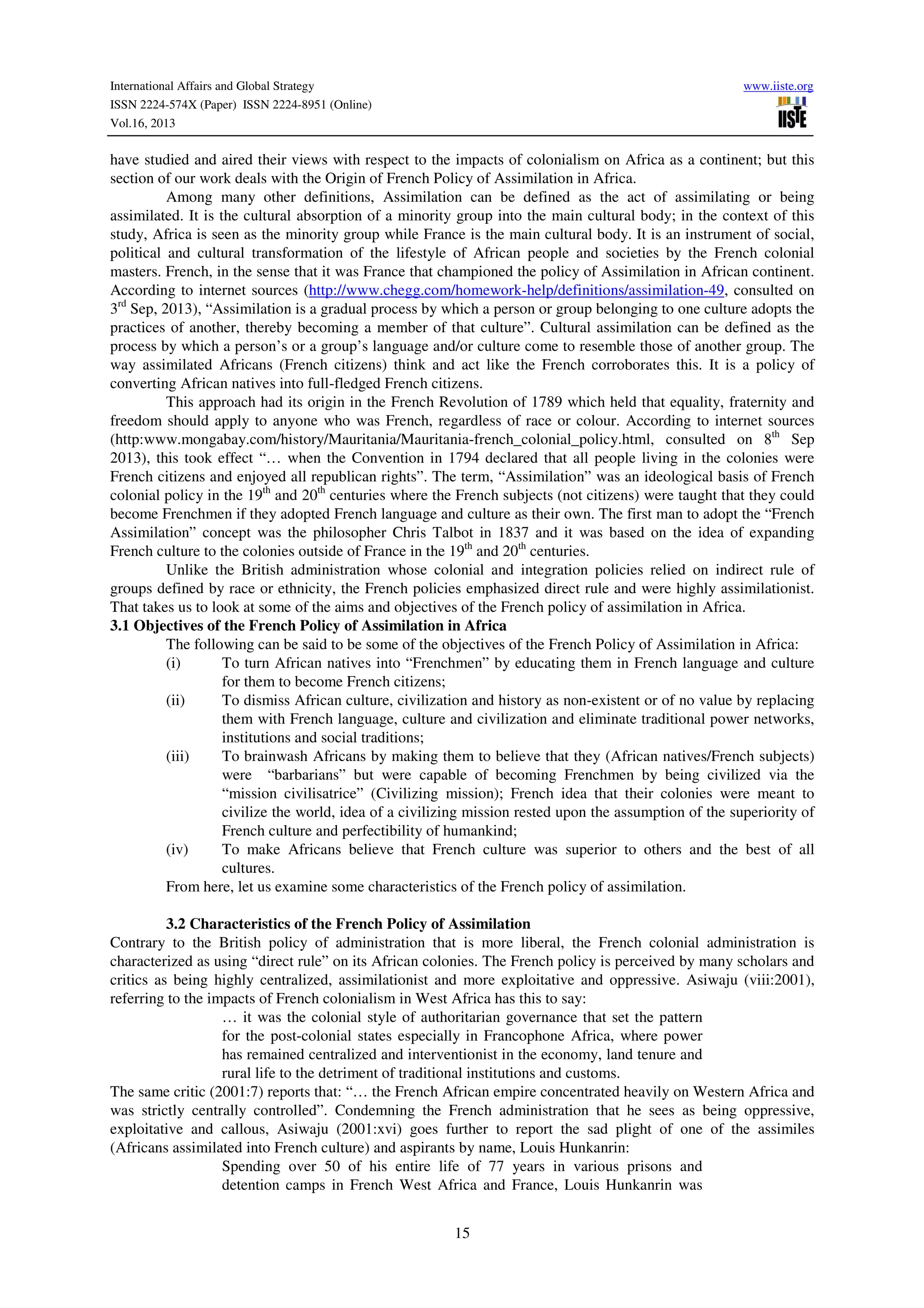 Globalising the french language neo-colonialism or development | PDF