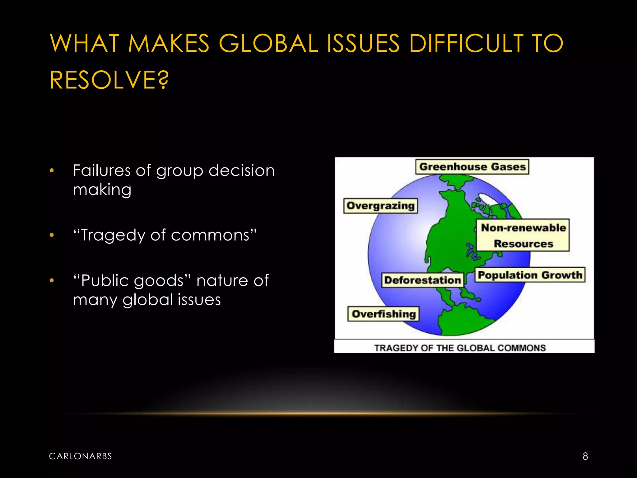 Global issues ppt carlo | PPTX