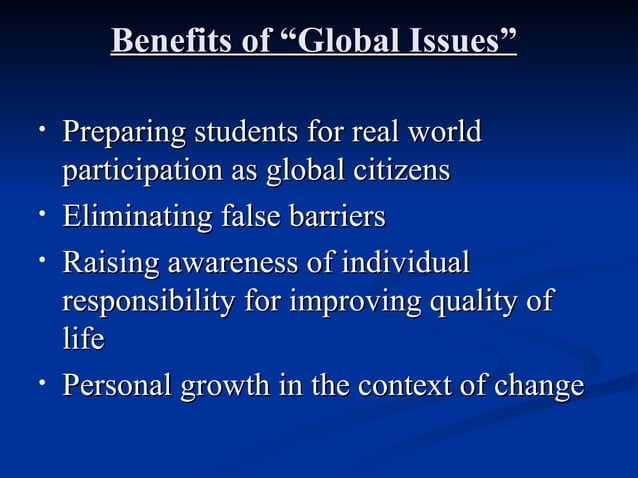 Global Issues Presentation | PPT | Education