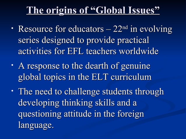 Global Issues Presentation | PPT | Education