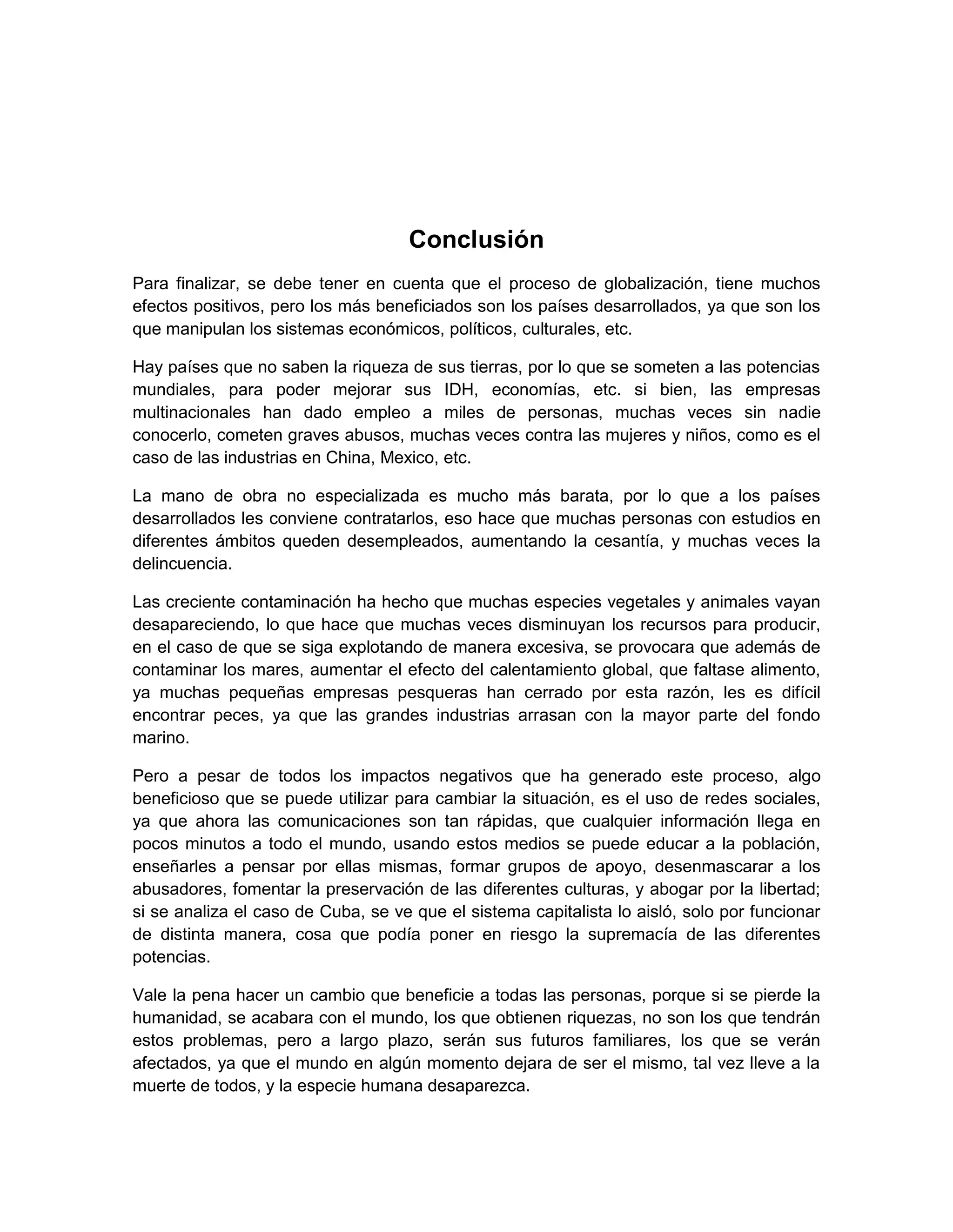 Desventajas De La Globalizacion | PDF