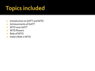 WTO GATT | PPTX