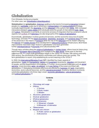 Globalization | PDF