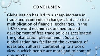 globalisation project report displayed overview | PPTX