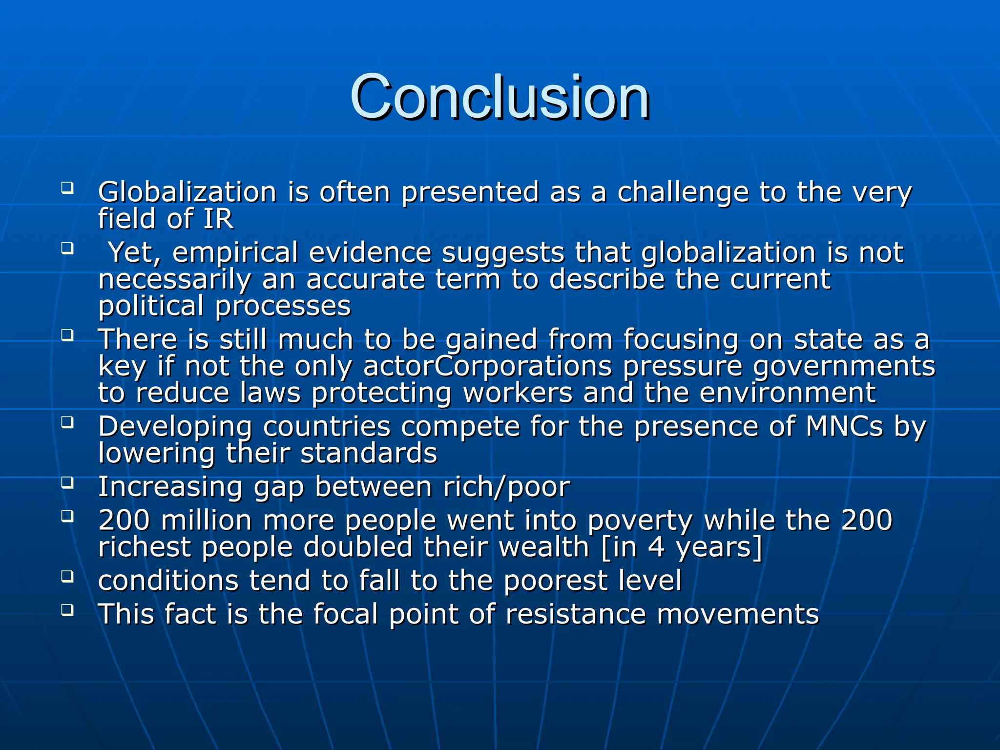Globalization.ppt in international relations | PPT