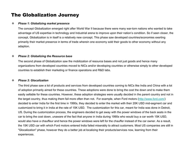 Globalization Past,Present and The Future | PDF