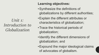 GLOBALIZATION-UNIT1.pptx | Business | Business and Finance