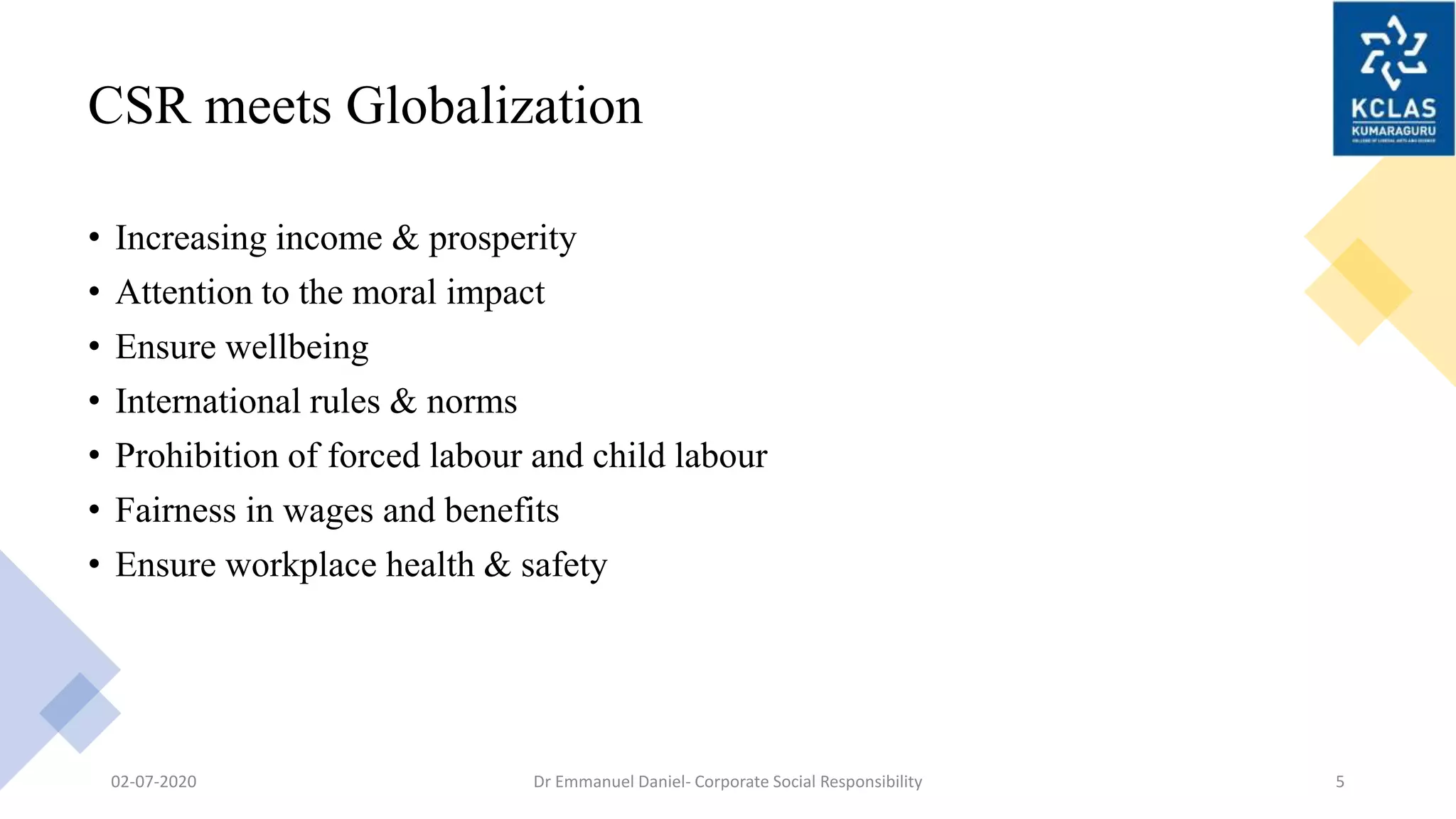 CSR meets Globalization | PPT