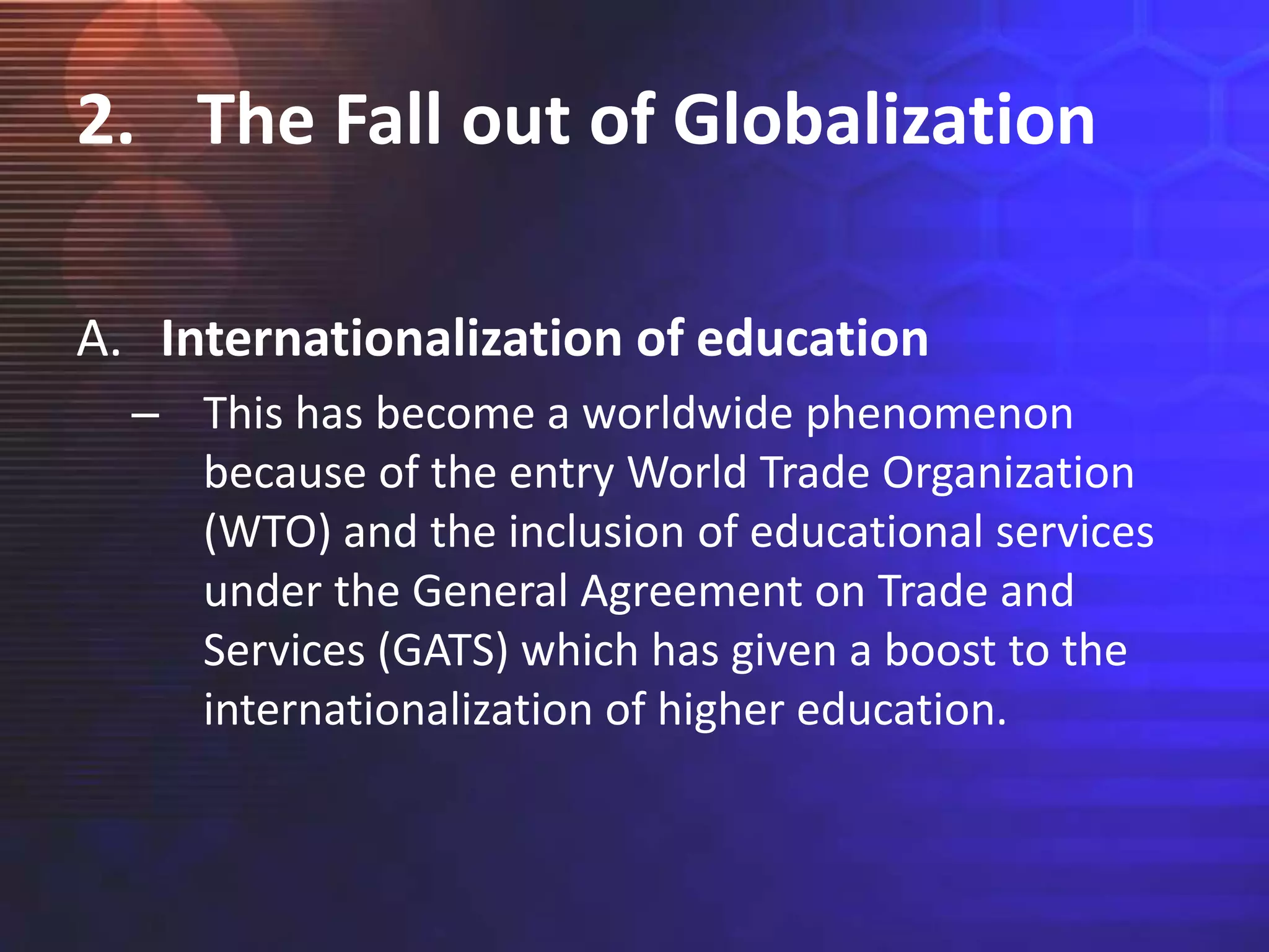 Globalization and education | PPTX | Education industry | Industries