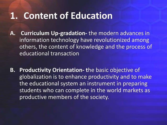 Globalization and education | PPTX | Education industry | Industries