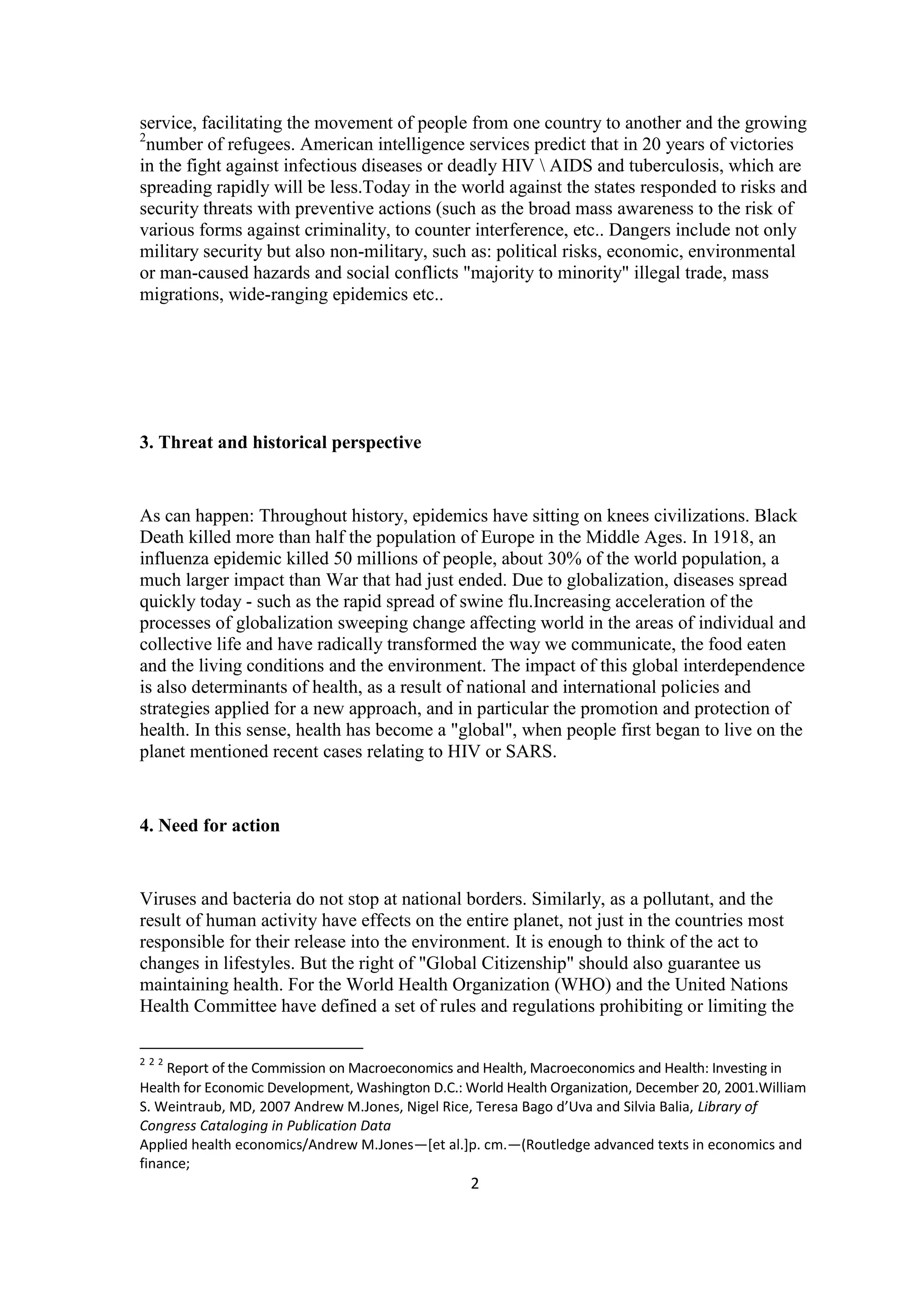 Globalization and global threats and pandemic threts 21 century | DOCX