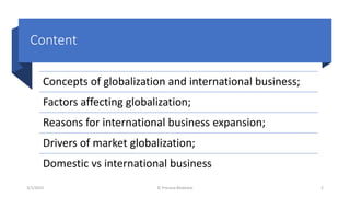 Globalization and International Business.pptx | Economy | Business and ...